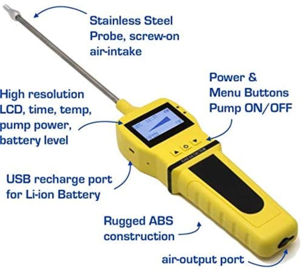 Detector Analizador de Sulfuro Hidrogeno H2s con Bomba con Sonda - Patagonia Tools